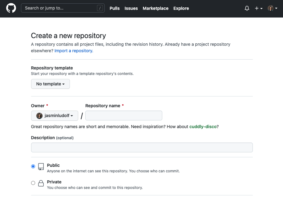 Create a repo | Course